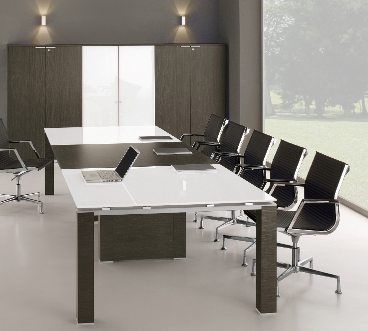 Tables réunion : Table Réunion Verre CUBE GLASS