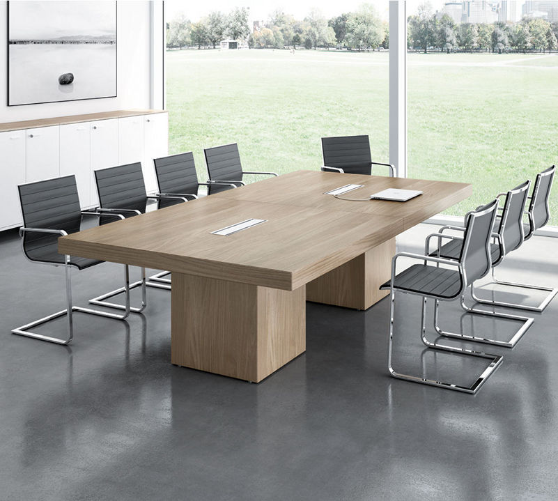 Table réunion design bois rectangulaire et top access California