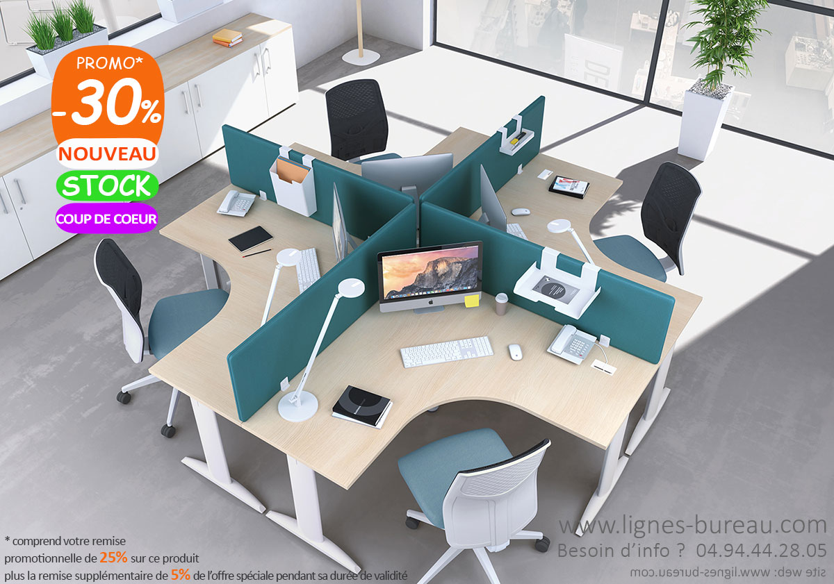 4 Bureaux Compacts Symetriques 90° Océan / Prem’s de Columbia ...