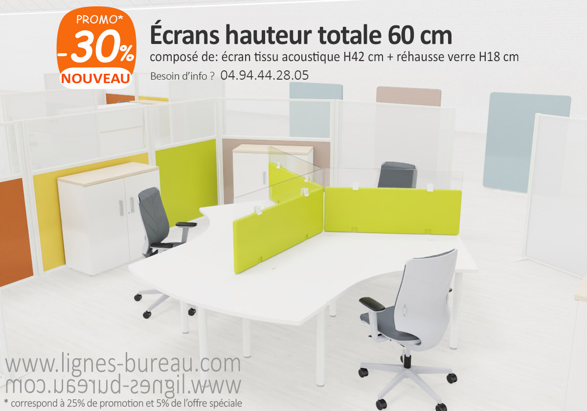 Bureau open space 3 personnes en marguerite de 3 postes 120° Tom ...