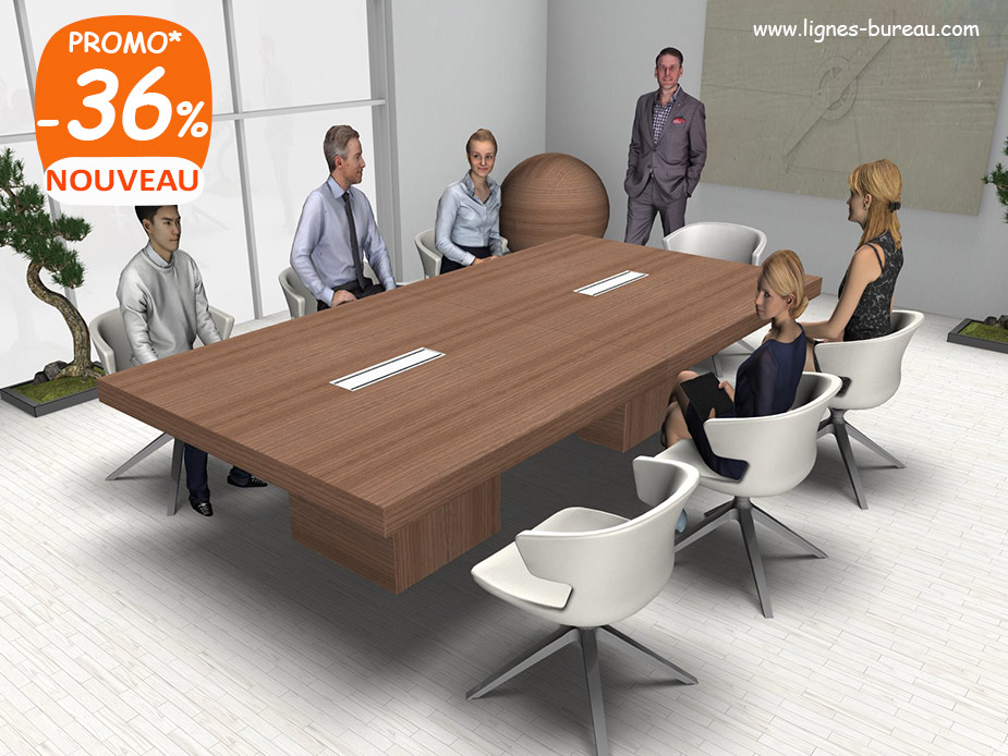 Table réunion design bois rectangulaire et top access California ...