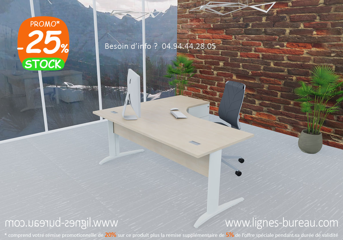 Bureau Compact 90° droite Prem's - Océan : Achat / vente - Mobilier de ...